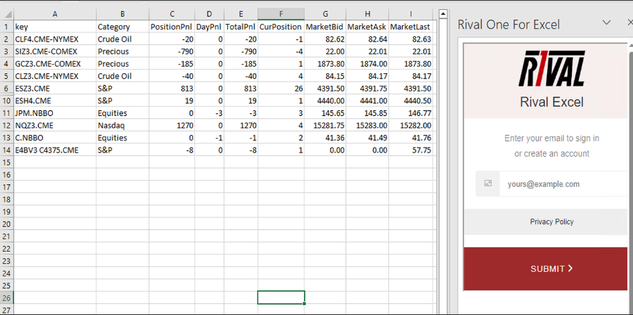 Rival One for Excel Support · Rival IT